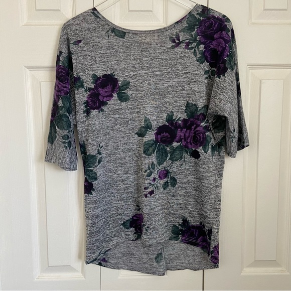 Bobbie Brooks | Tops | Bobbie Brooks Ladies Grey Heathered Floral Tunic ...